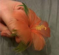 China Millinery Supplies Goose Feather Flower Mount with Wire Accessory Pattern Dyed for sale