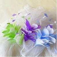 China Millinery Supplies Goose Feather Flower Mount with Wire Accessory in 15*15 cm Size for sale