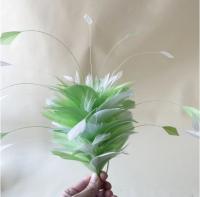 China Millinery Supplies Goose Feather Flower Mount with Wire Accessory in 15*15 cm Size for sale