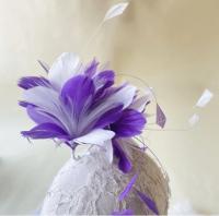 China Millinery Supplies Goose Feather Flower Mount with Wire Accessory in 15*15 cm Size for sale