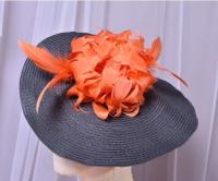 China 15*15 cm Curly Goose Feather Flower Mount with Wire Accessory Pattern Dyed for sale