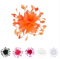 China 15x15cm Goose Millinery Feather Flowers Feather Mounts With Wire Accessory Pattern Dyed for sale