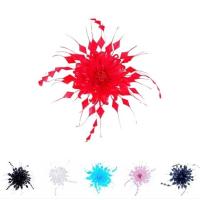 China Dyed Goose Feather Flower Mount with Wire Accessory Elevate Your Event Party Supplies for sale