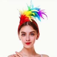 China Millinery Supplies Fascinator Hat Decoration Feather Flower With Headband for sale