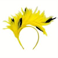 China Millinery Supplies Fascinator Hat Decoration Feather Flower With Headband for sale