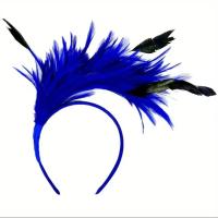 China Millinery Supplies Fascinator Hat Decoration Feather Flower With Headband for sale