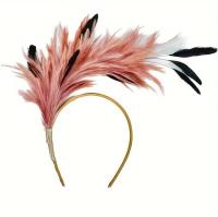China Millinery Supplies Fascinator Hat Decoration Feather Flower With Headband for sale
