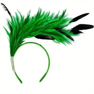 China Millinery Supplies Fascinator Hat Decoration Feather Flower With Headband for sale
