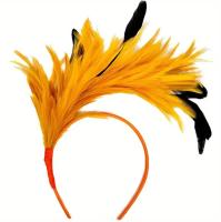 China Millinery Supplies Fascinator Hat Decoration Feather Flower With Headband for sale