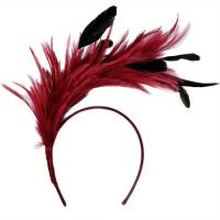 China Millinery Supplies Fascinator Hat Decoration Feather Flower With Headband for sale