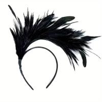 China Millinery Supplies Fascinator Hat Decoration Feather Flower With Headband for sale