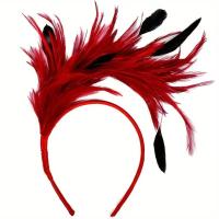 China Millinery Supplies Fascinator Hat Decoration Feather Flower With Headband for sale