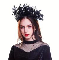 China Millinery Supplies Fascinator Hat Decoration Triangle Feather Flower With Headband for sale