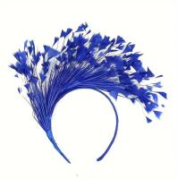 China Millinery Supplies Fascinator Hat Decoration Triangle Feather Flower With Headband for sale