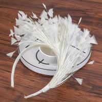 China Millinery Supplies Fascinator Hat Decoration Triangle Feather Flower With Headband for sale
