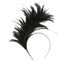 China Millinery Supplies Fascinator Hat Decoration Hackle Feather Flower With Headband for sale