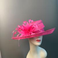 China Millinery Supplies Party Decoration Sinamay Base Hat With Feather for sale