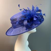 China Millinery Supplies Party Decoration Sinamay Base Hat With Feather for sale
