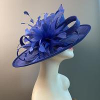 China Millinery Supplies Party Decoration Sinamay Base Hat With Feather for sale