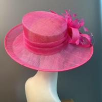 China Millinery Supplies Party Decoration Sinamay Base Hat With Feather for sale