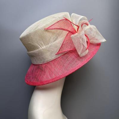 China Millinery Supplies Party Decoration Sinamay Base Hat With Headband for sale