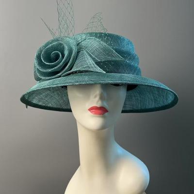 China Millinery Supplies Party Decoration Sinamay Base Hat With Headband for sale