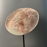 China Millinery Supplies Party Decoration Sinamay Base Hat With Headband for sale
