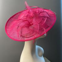 China Millinery Supplies Party Decoration Sinamay Base Hat With Headband for sale