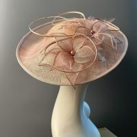 China Millinery Supplies Party Decoration Sinamay Base Hat With Headband for sale