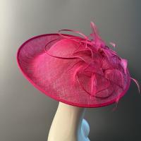 China Millinery Supplies Party Decoration Sinamay Base Hat With Headband for sale