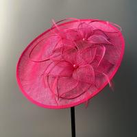 China Millinery Supplies Party Decoration Sinamay Base Hat With Headband for sale