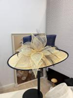 China Millinery Supplies Party Decoration Sinamay Base Hat With Headband for sale