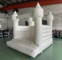 China Pastel White Inflatable Bouncy Castle for Kids Wedding Bouncer PVC 3m x 3m Custom Size for sale