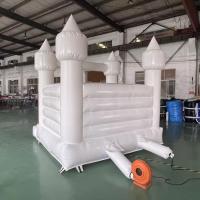 China Pastel White Inflatable Bouncy Castle for Kids Wedding Bouncer PVC 3m x 3m Custom Size for sale