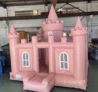China Pastel White Inflatable Bouncy Castle for Kids Wedding Bouncer PVC 3m x 3m Custom Size for sale