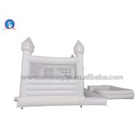 China Inflatable Wedding Bouncer Slide Combo 5x5m White Moon Bounce House with Ball Pit for Kids for sale
