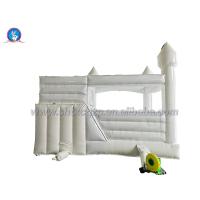 China Inflatable Wedding Bouncer Slide Combo 5x5m White Moon Bounce House with Ball Pit for Kids for sale
