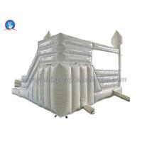 China Inflatable Wedding Bouncer Slide Combo 5x5m White Moon Bounce House with Ball Pit for Kids for sale