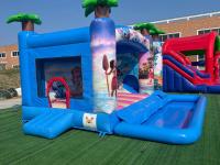 China Custom Inflatable Bounce House Combo with Water Pool Slide 12ft Palm Tree Theme for Commercial Rental for sale