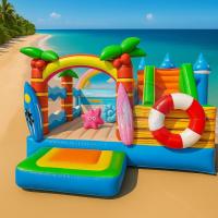 China Commercial Inflatable Beach Bouncer Slide Island Style 3m x 2m x 2.5m Durable PVC Outdoor Water Amusement for sale