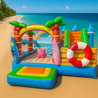 China Commercial Inflatable Beach Bouncer Slide Island Style 3m x 2m x 2.5m Durable PVC Outdoor Water Amusement for sale