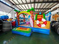 China Commercial Inflatable Beach Bouncer Slide Island Style 3m x 2m x 2.5m Durable PVC Outdoor Water Amusement for sale