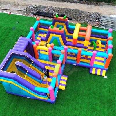China Custom Inflatable Fun Park With Bounce House Slide Combo Obstacle Challenges and Flexible Module Arrangement for Long Term Operation Projects for sale