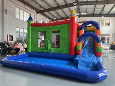 China Large Inflatable Bouncer Combo with Swimming Pool 5x5m Customizable PVC Bounce House for Kids for sale