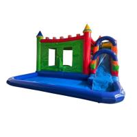 China Large Inflatable Bouncer Combo with Swimming Pool 5x5m Customizable PVC Bounce House for Kids for sale