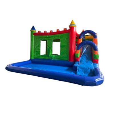 China Large Inflatable Bouncer Combo with Swimming Pool 5x5m Customizable PVC Bounce House for Kids for sale