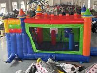 China Large Inflatable Bouncer Combo with Swimming Pool 5x5m Customizable PVC Bounce House for Kids for sale