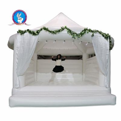China Inflatable White Wedding Moon Bouncer Bounce House 6.2m x 5m for Parties for sale