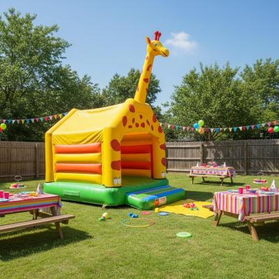 China Giraffine Theme Inflatable Bouncer Large Inflatable Jumping House Castle for sale