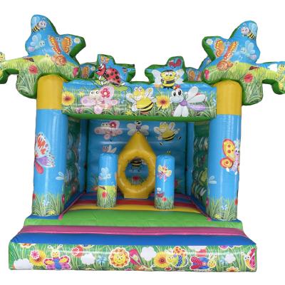 China Kids Inflatable Bouncy Castle 0.55mm PVC Bounce House with Blower CE EN71 Certified for sale